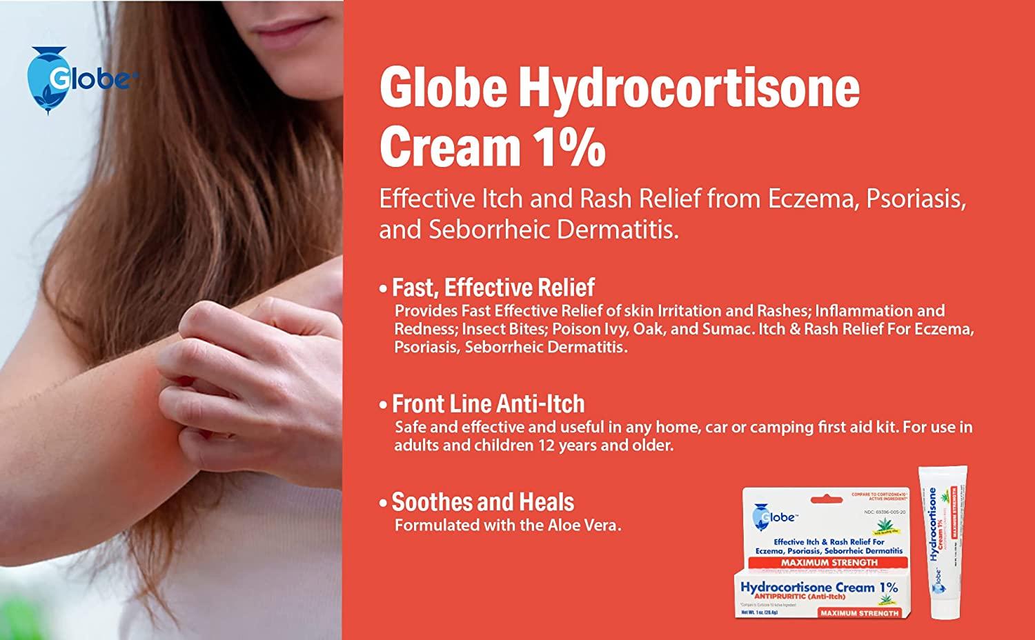 Hydrocortisone Maximum Strength Cream 1% with Aloe - Anti-Itch Relief ...