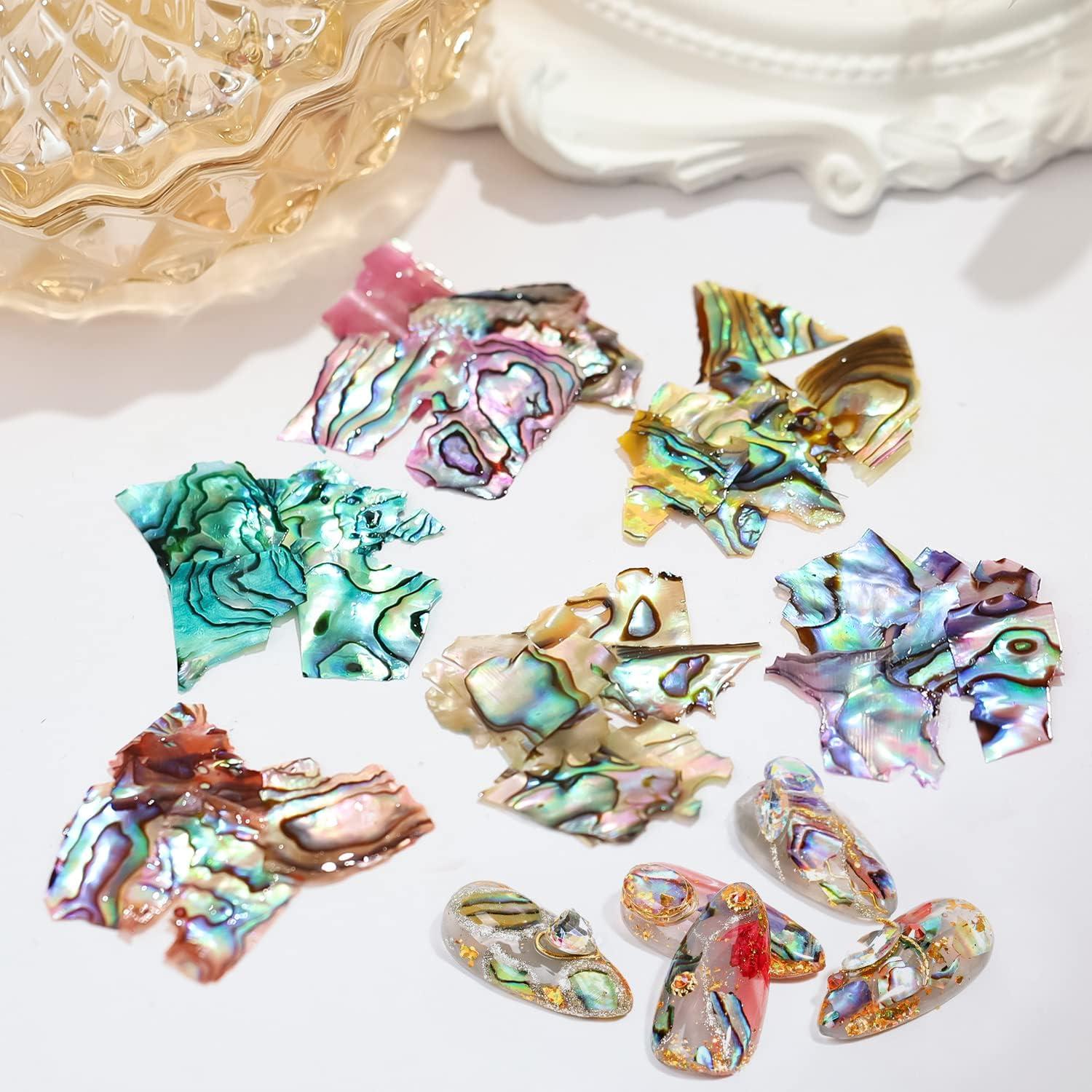 12 Grids Sea Shell Nail Art Flakes - Colorful Mermaid Slices for ...