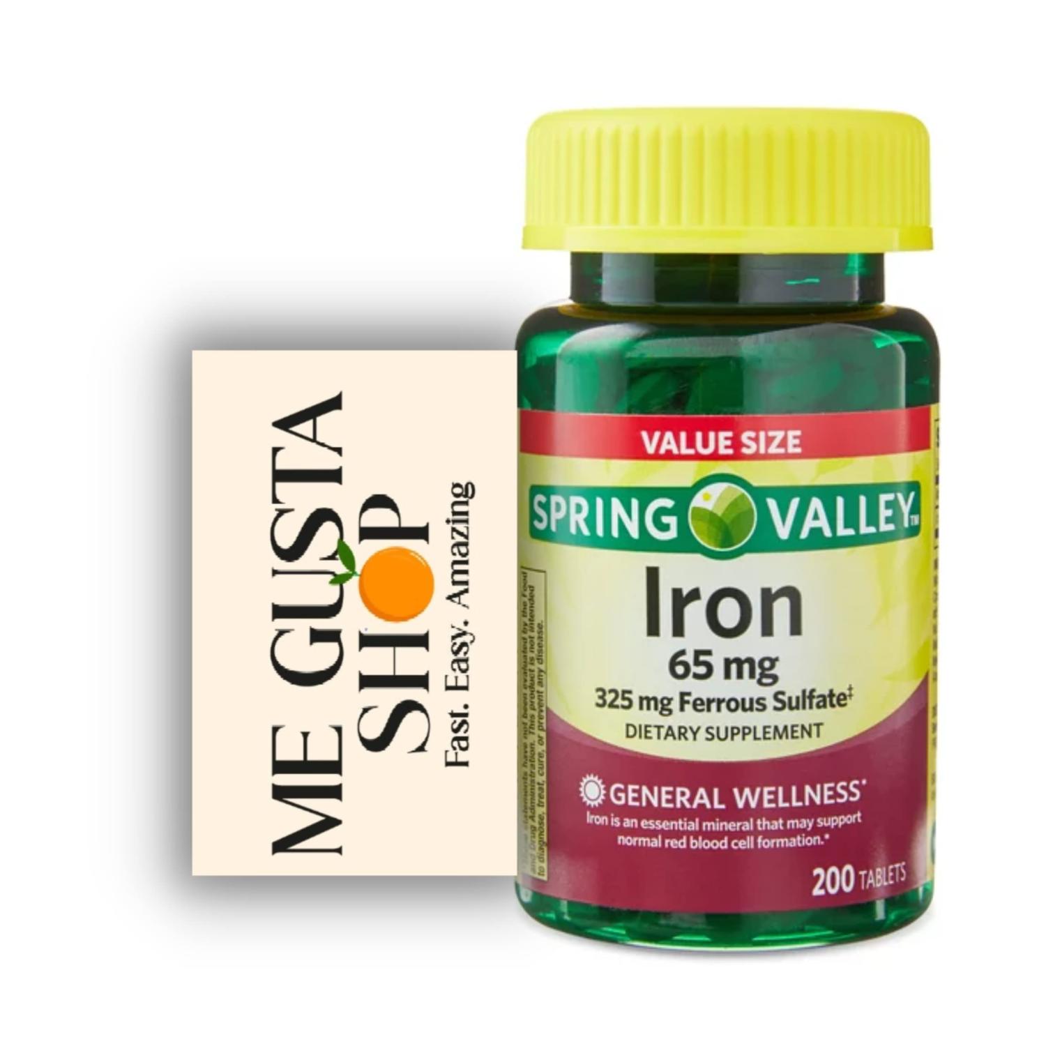 Spring Valley Iron Tablets 65 mg - 200 Count Value Size Pack 01 + Me ...