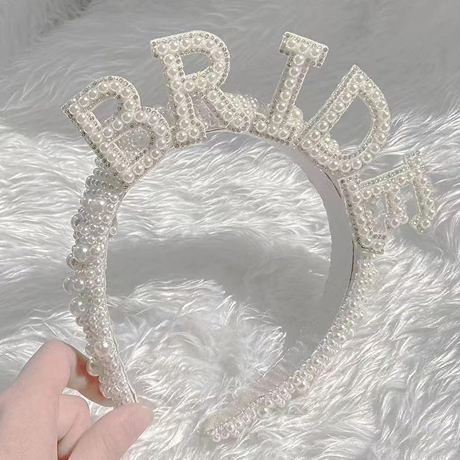 Pearl Bride Headband - Bachelorette Party & Bridal Shower Decorations ...