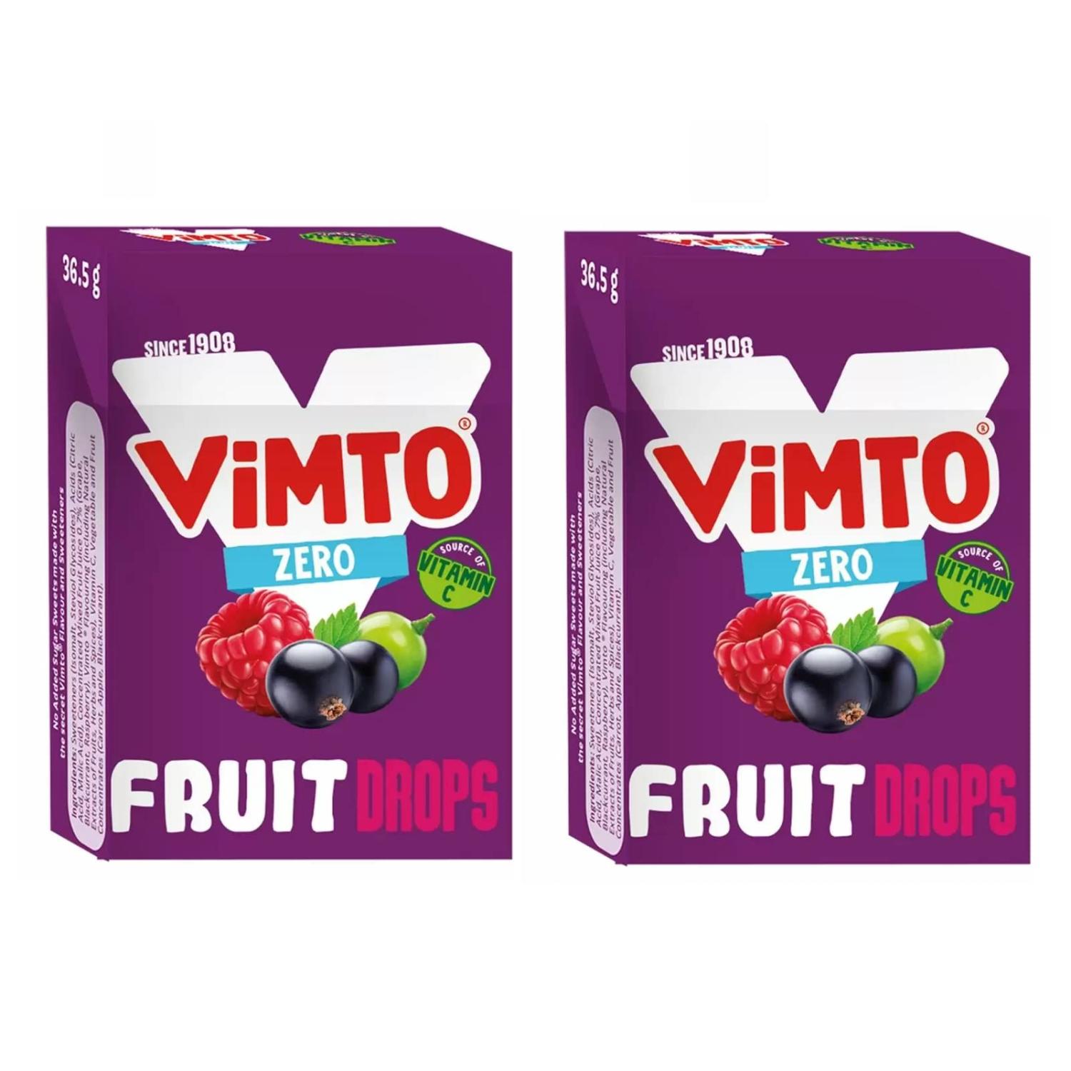 Vimto Zero Sugar Free Fruit Drops Sweets Box 36.5g (Pack of 2) | Buy ...