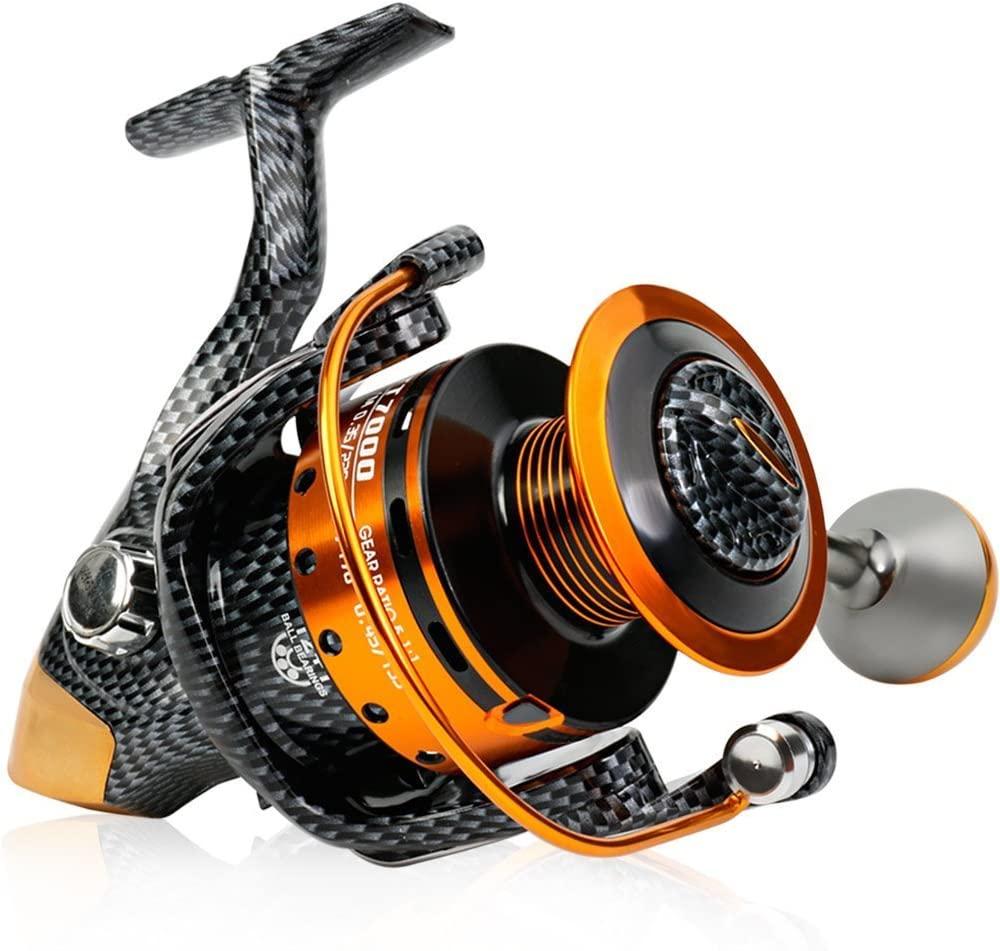 Burning Shark Fishing Reel- 12+1 BB Light & Smooth Spinning Reel with ...