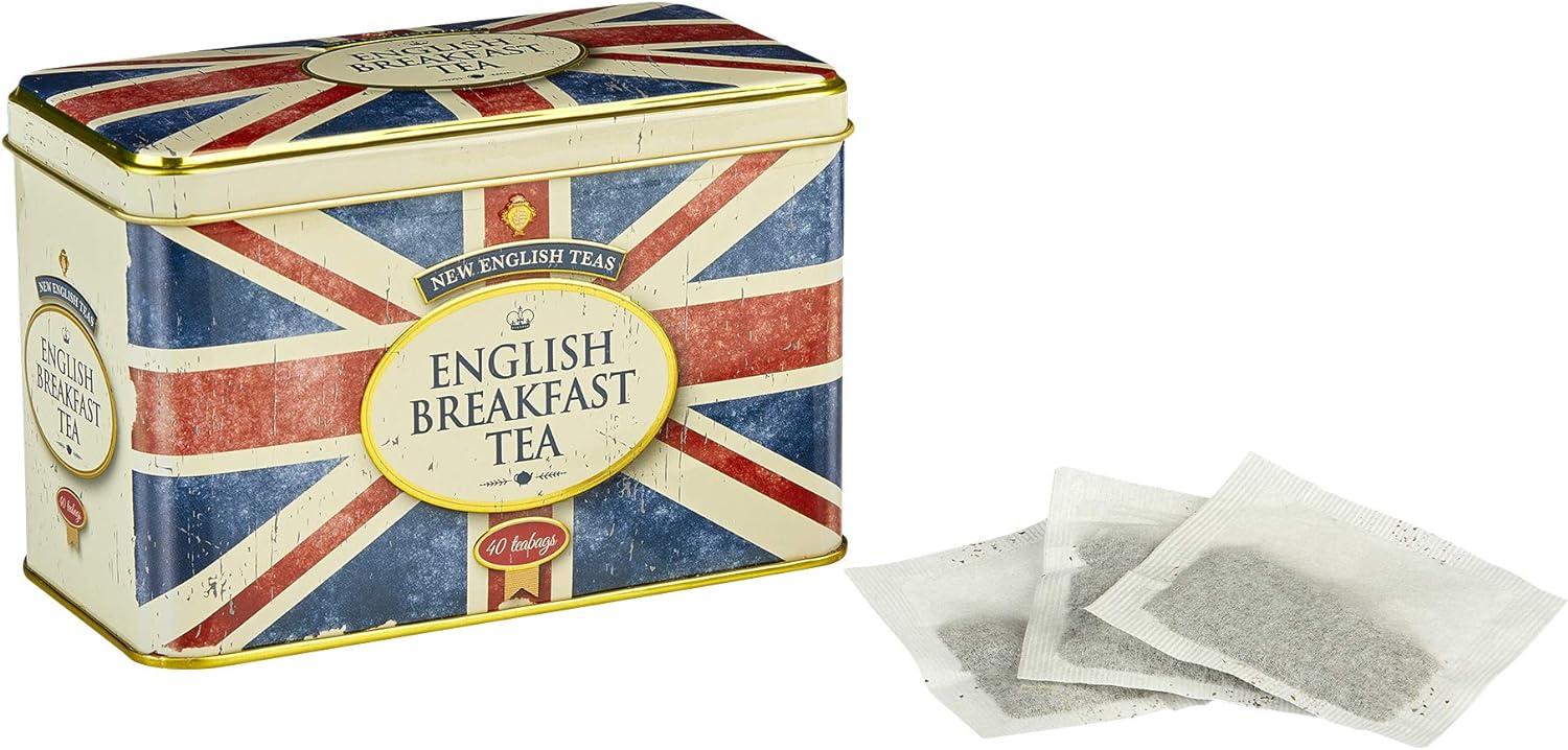 New English Teas Union Jack Tea Tin - 40 English Breakfast Teabags - 80 ...
