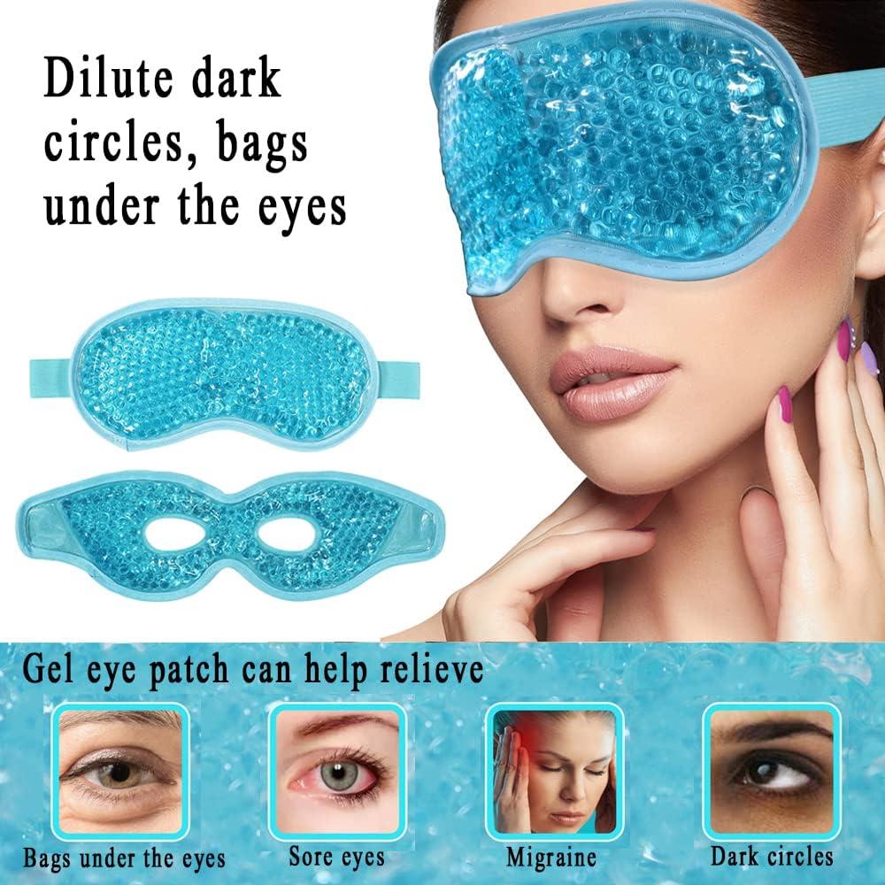 Lucktao 2-Piece Cooling Eye Mask Set | Reusable Gel Goggles for ...