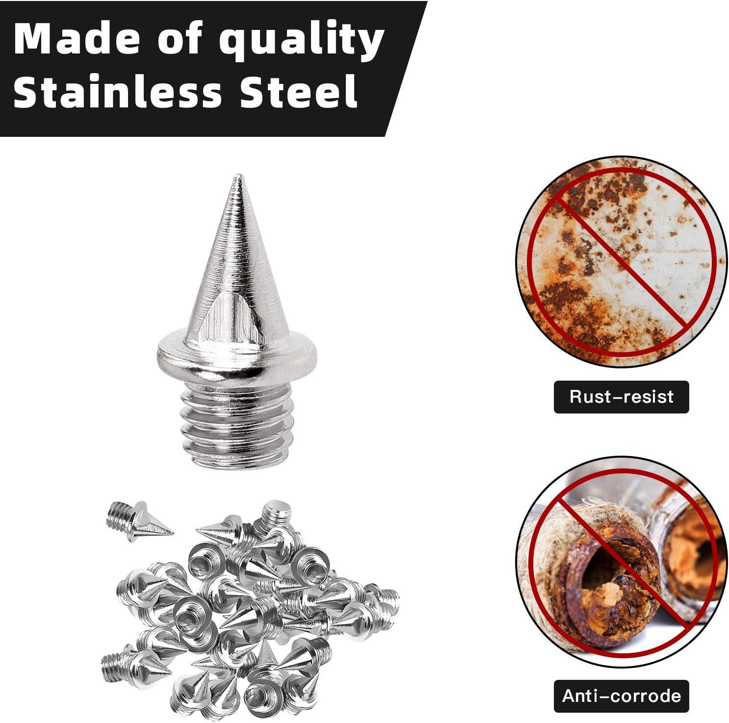 Mineloff Steel Pyramid Track Spikes Replacement Kit - 100pcs Silver ...