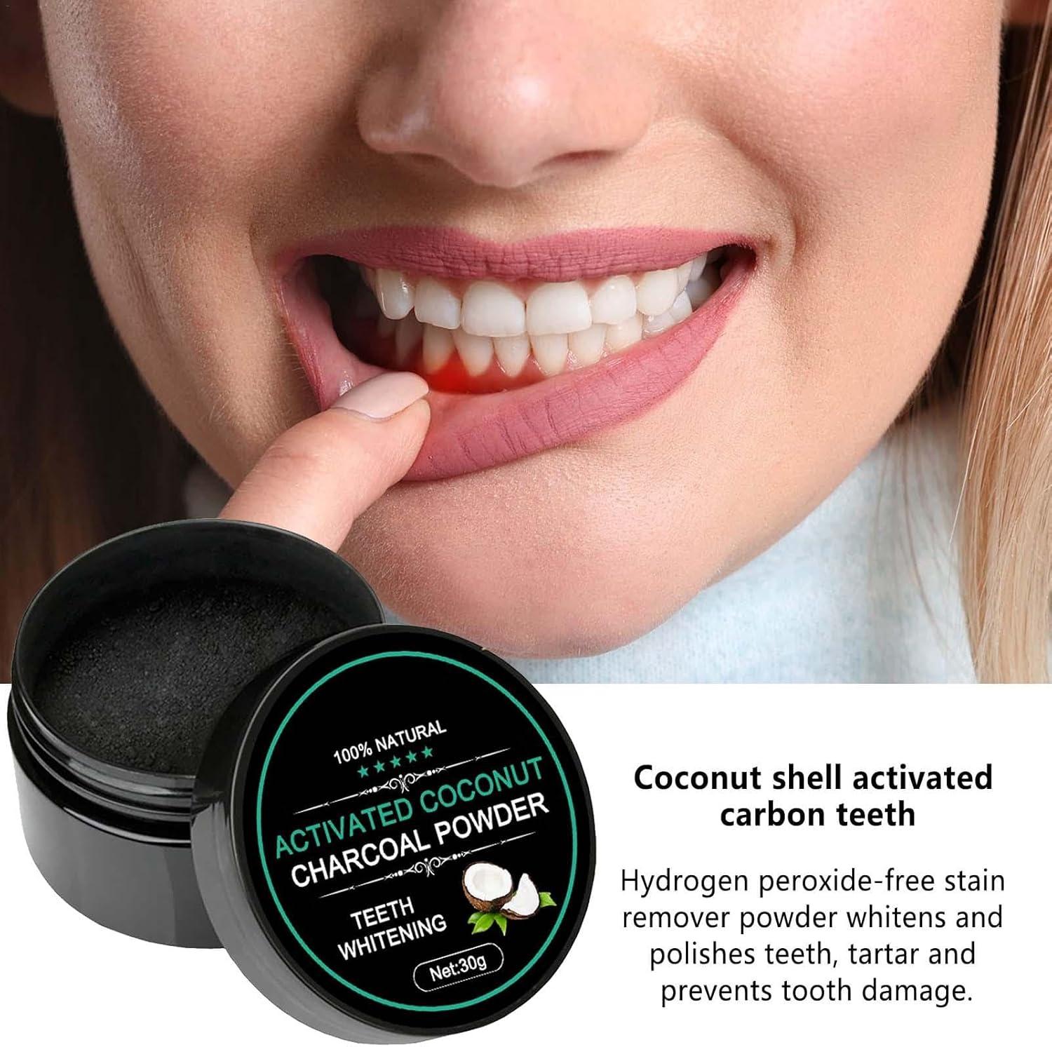 Activated Charcoal Tooth Powder - 1/2 Pack Brightening & Stain Remover ...