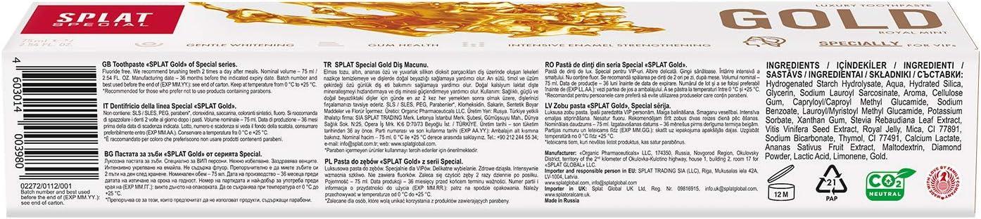 Buy Splat Special Gold Toothpaste - Fluoride-Free 95.4% Natural ...