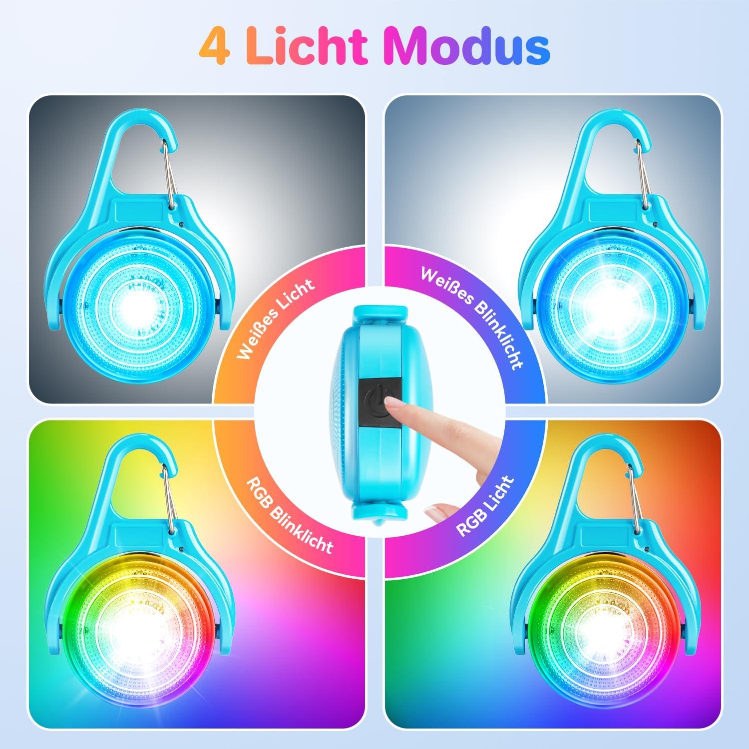 Dokkita Rechargeable LED Dog Light - RGB Color-Changing & 4 Flashing ...