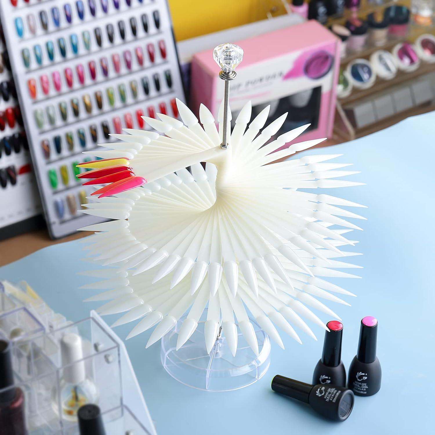 BNG Nail Color Wheel Display - 120pcs Professional Fan-shaped Stiletto ...