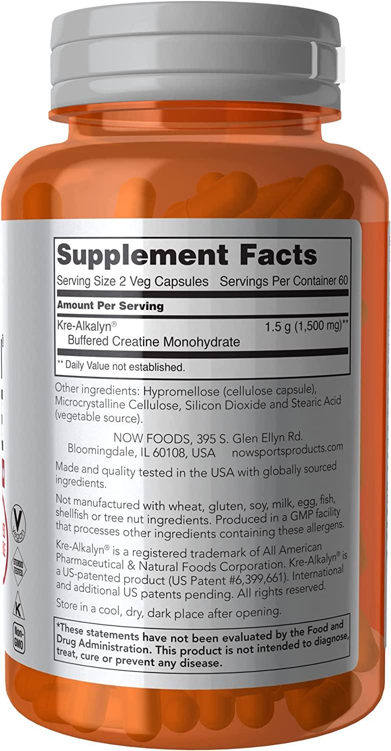 Now Foods Sports Kre-Alkalyn Creatine 120 Capsules - Enhance ...