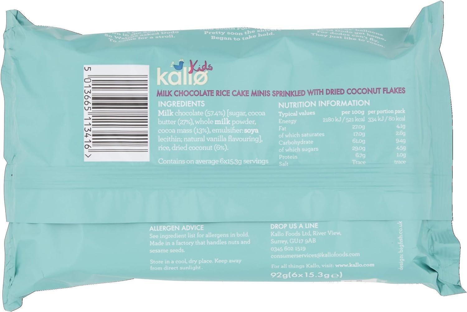 Kallo Kids Choco-Coconut Rice Cake Minis 6 x 14g - Delicious and ...