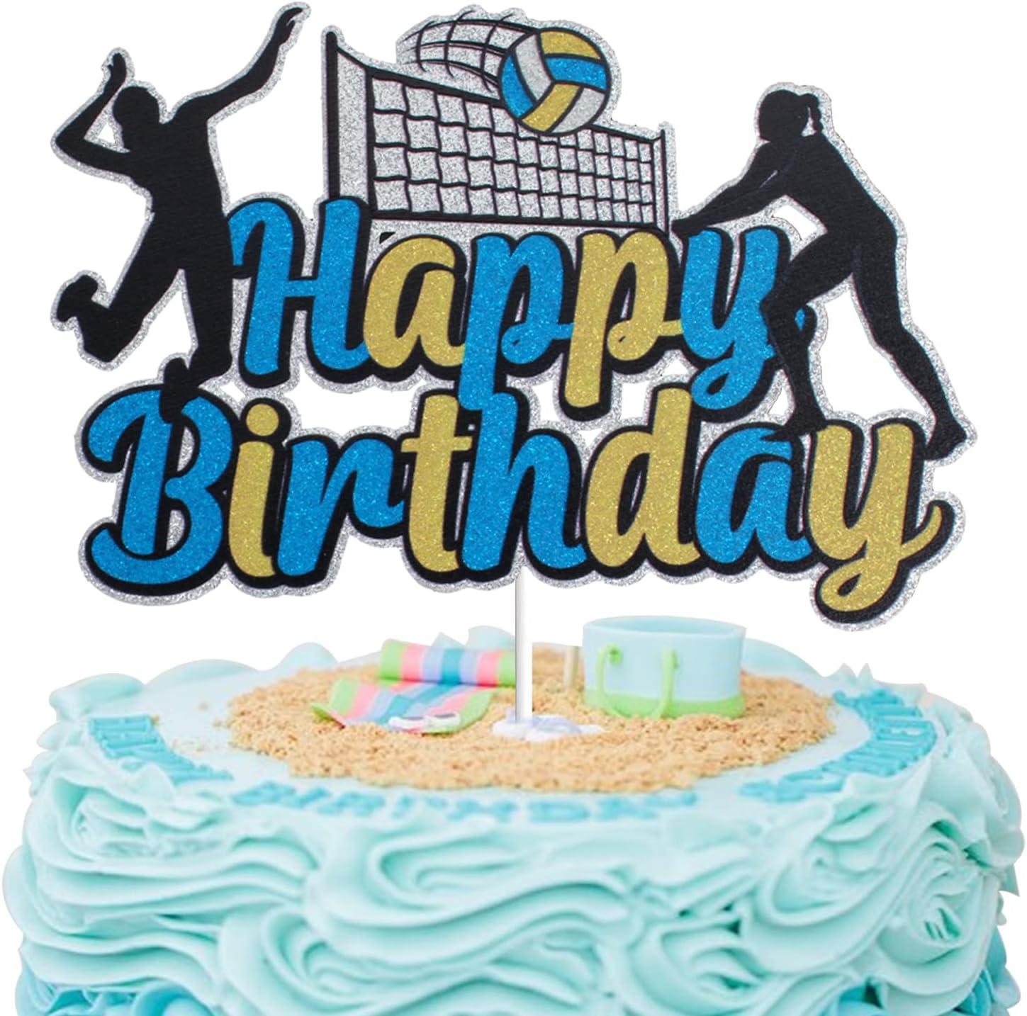 Volleyball Happy Birthday Cake Topper Girls Beach Volleyball Player ...