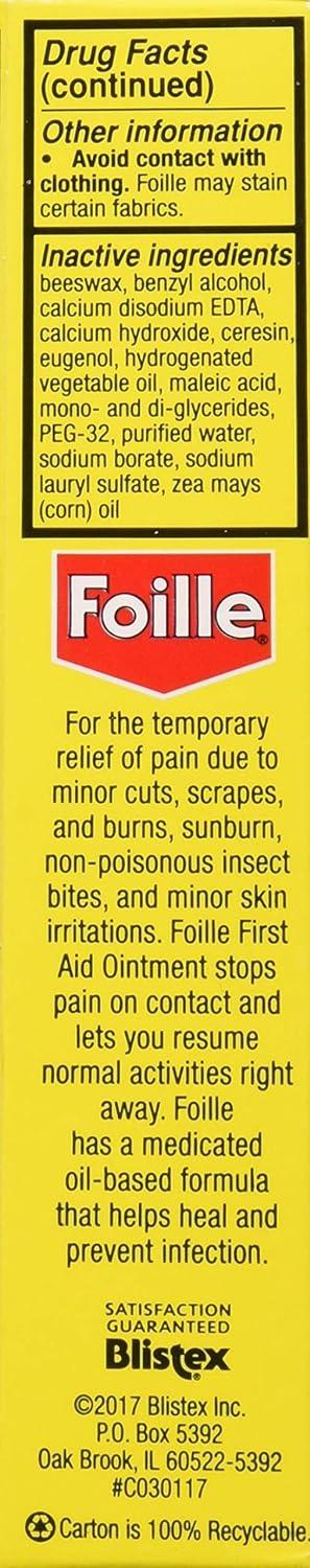 Foille Medicated First-Aid Ointment Tube 1 oz- Fast Relief for Cuts ...