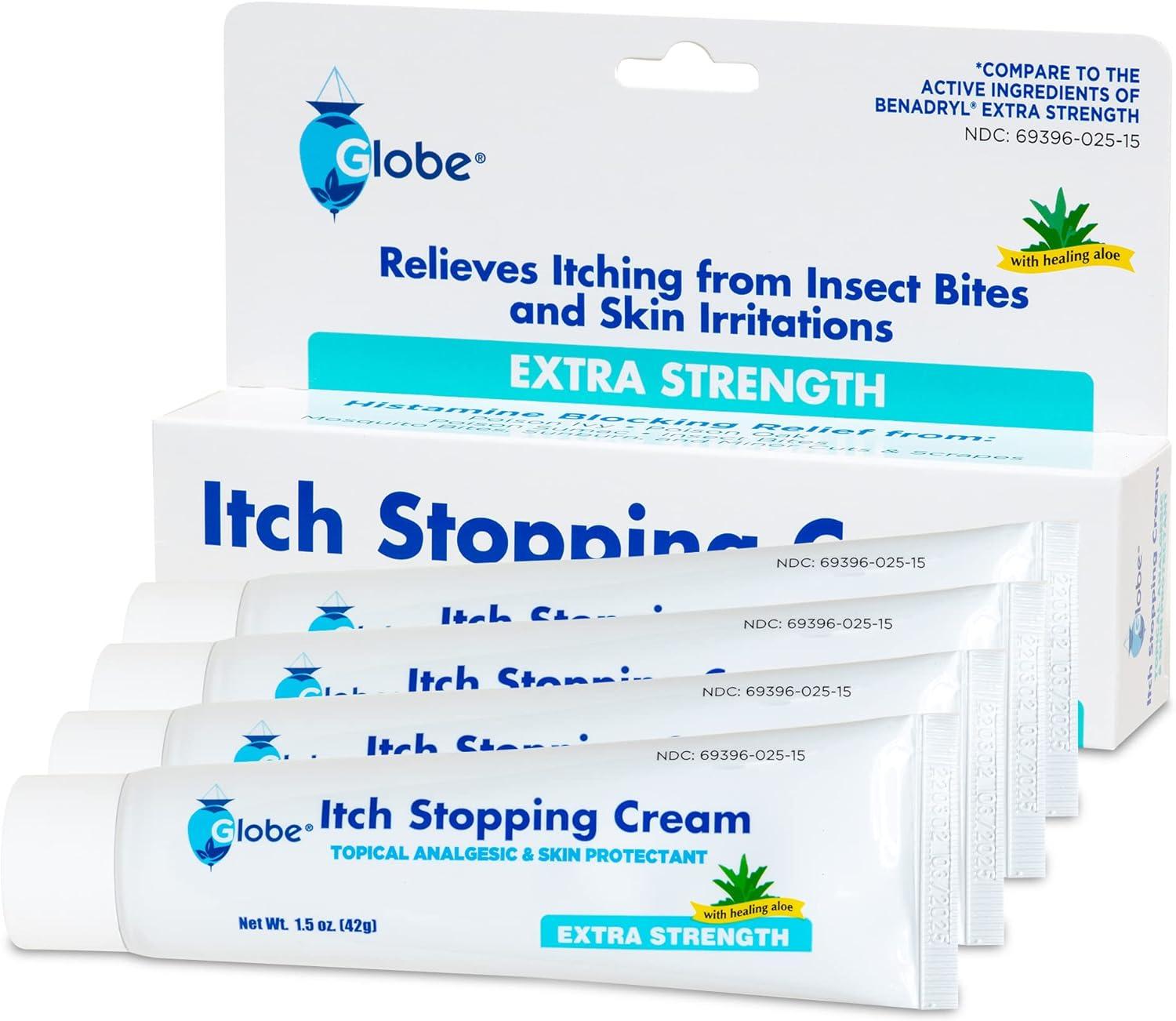 Globe Extra Strength Anti-Itch Cream 1.5 Oz - 4 Pack | Histamine ...