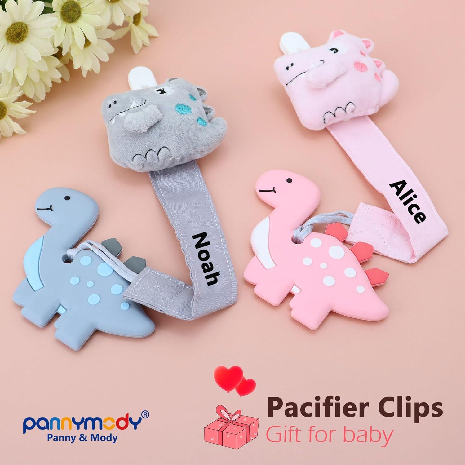 Personalized Dinosaur Pacifier Clip Customizable Name Holder | Baby ...