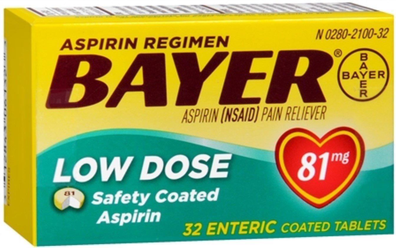 Bayer 81mg Aspirin: Doctor Recommended Pain Reliever - 32 Enteric ...
