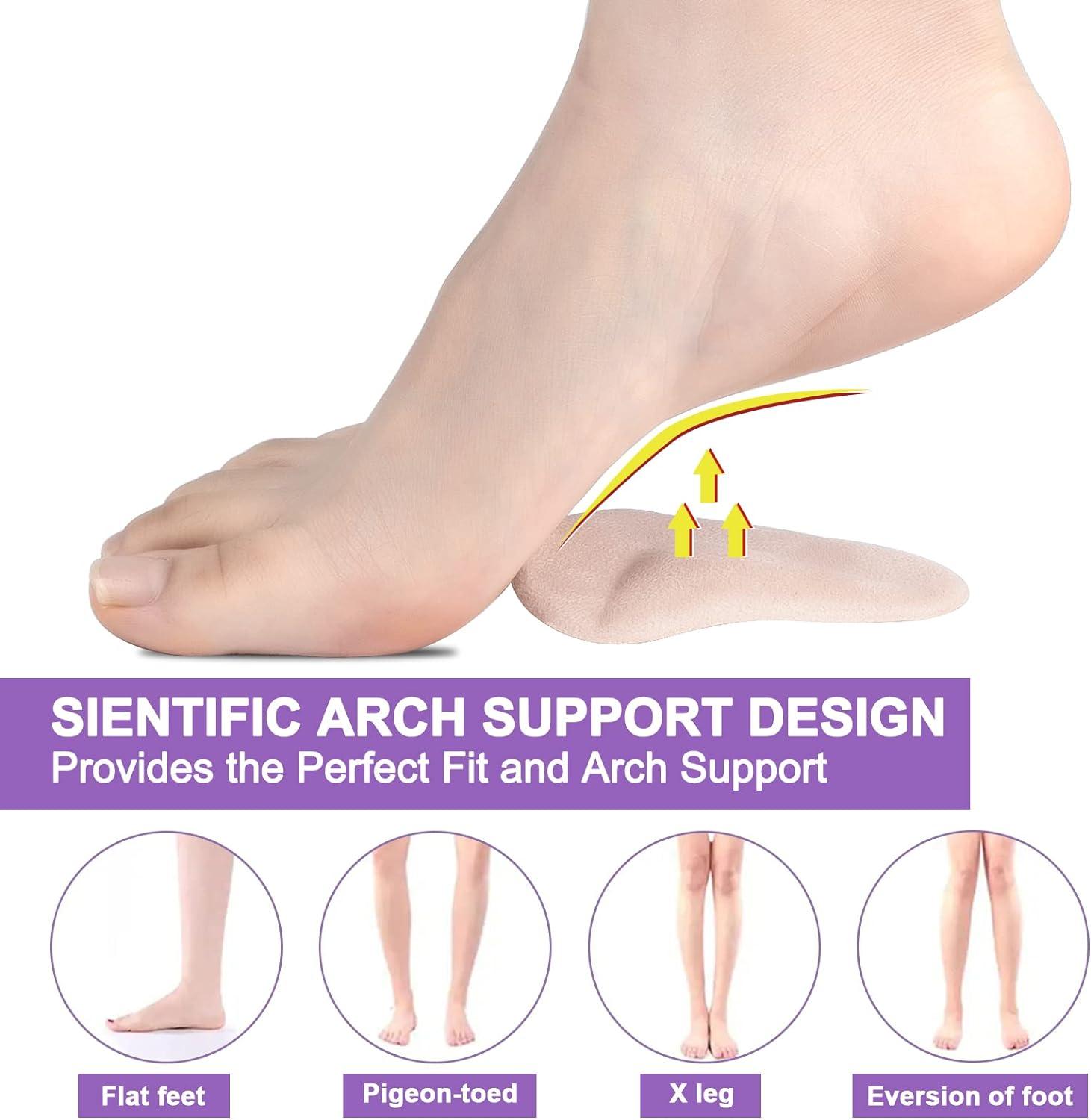 Gel Arch Support Pads for Plantar Fasciitis - 6 Pairs, Adhesive High ...