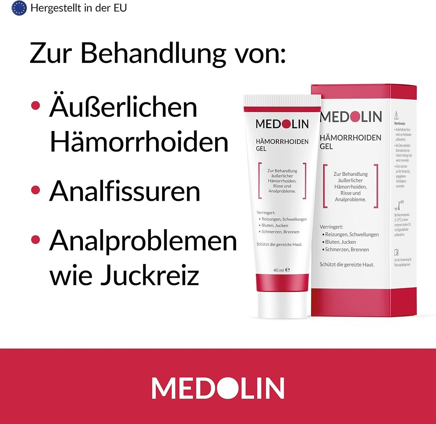 Medolin Hemorrhoid Gel - Anti-Inflammatory Relief for Swelling Itching ...