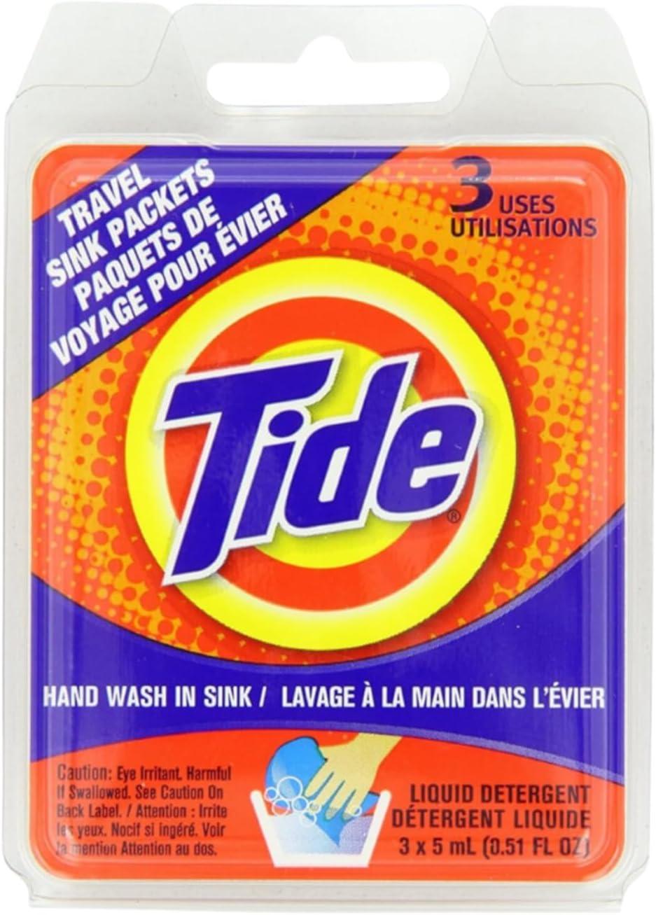 Buy Tide Sink Travel Packets Bundle - 3 Packs with Clear Toiletry Bag ...