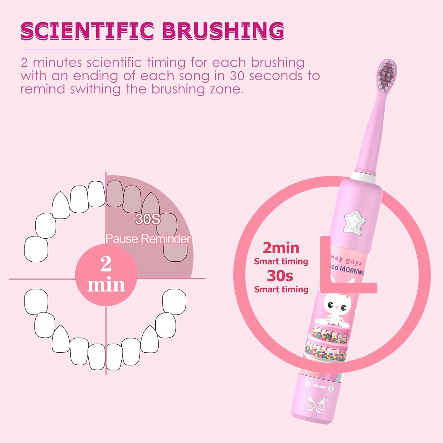 CHAIN PEAK Musical Kids Sonic Electric Toothbrush Rechargeable Smart ...