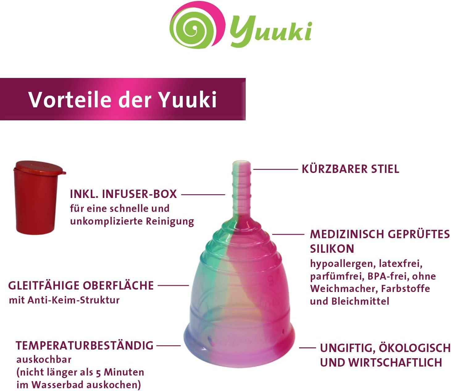 Menstrual Cup YUUKI Soft Rainbow Line Large - Medical Silicone with ...