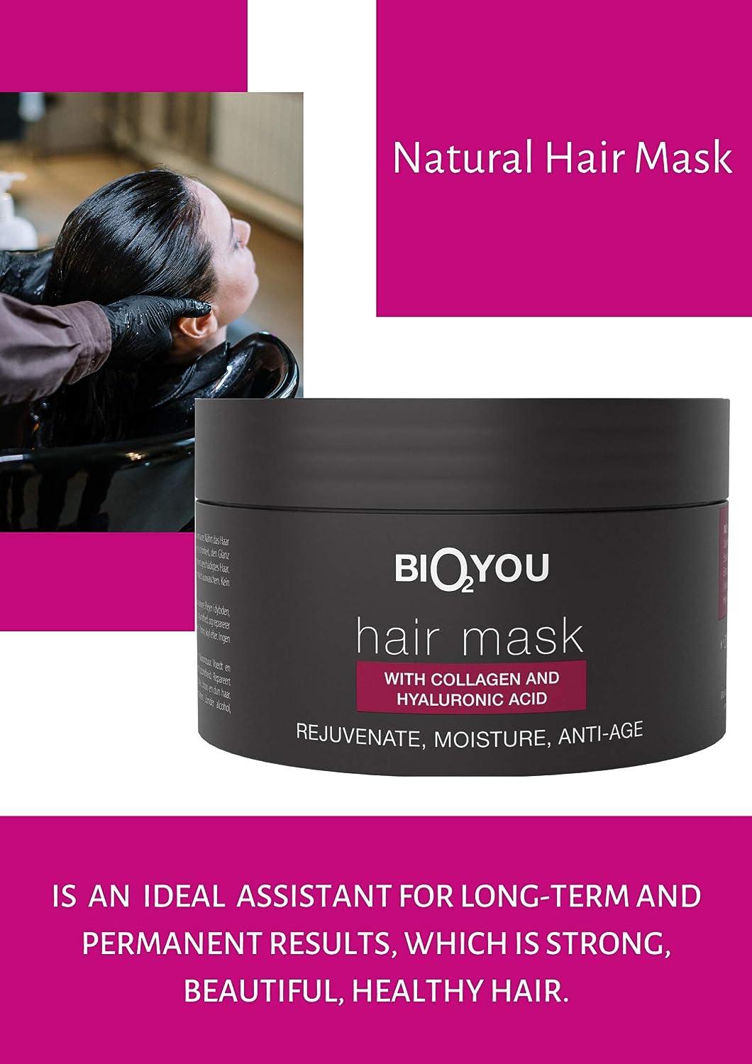 BIO2YOU Natural Anti-Age Hair Mask with Collagen and Hyaluronic Acid ...