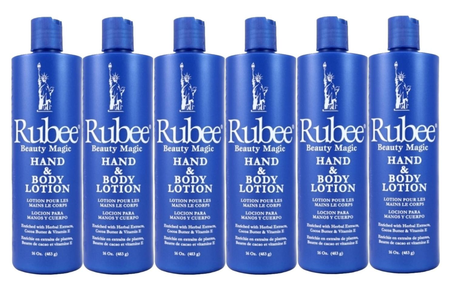 Rubee Hand & Body Lotion 16oz (473ml) - 6 Pack | Moisturizing Formula ...