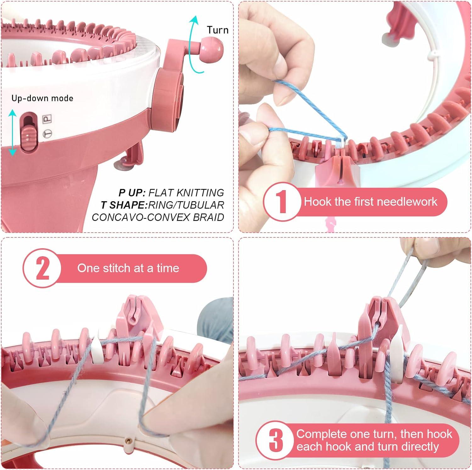 48 Needle Smart Knitting Machine with Row Counter - DIY Knit Loom Kit ...
