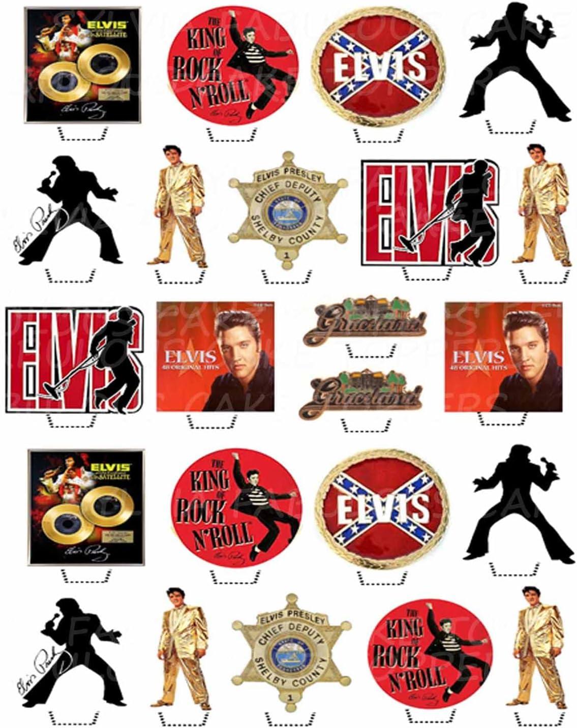 Edible Elvis Cupcake Toppers Stand-up Wafer Cake Decorations 23 SFCT ...