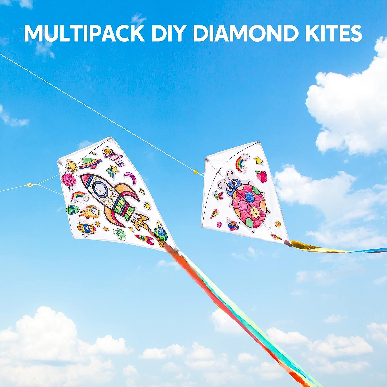 JOYIN DIY Blank Diamond Kite Set | Includes Watercolor Pens & String ...