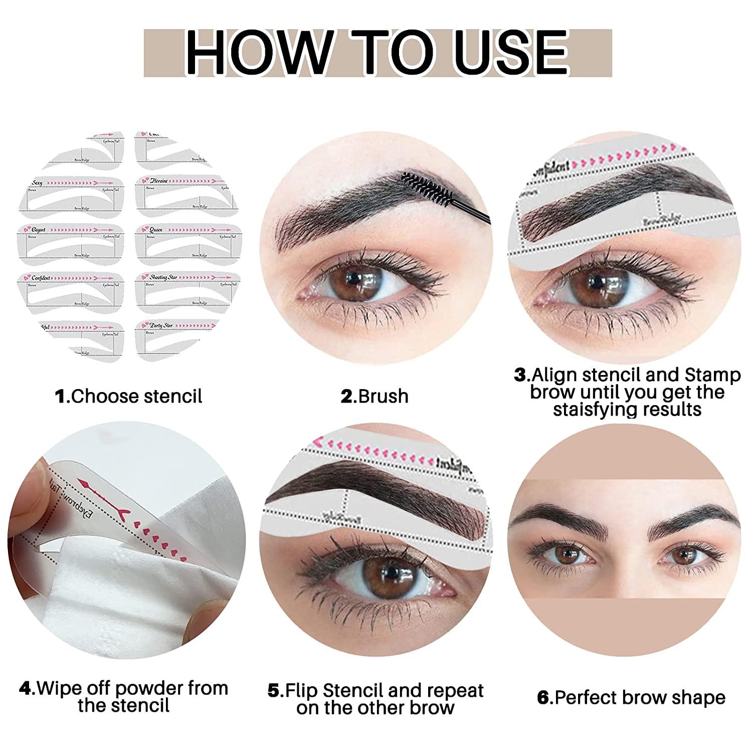 Eyebrow Stamp Stencil Kit Waterproof Eyebrow Stamp And Shaping Kit ...