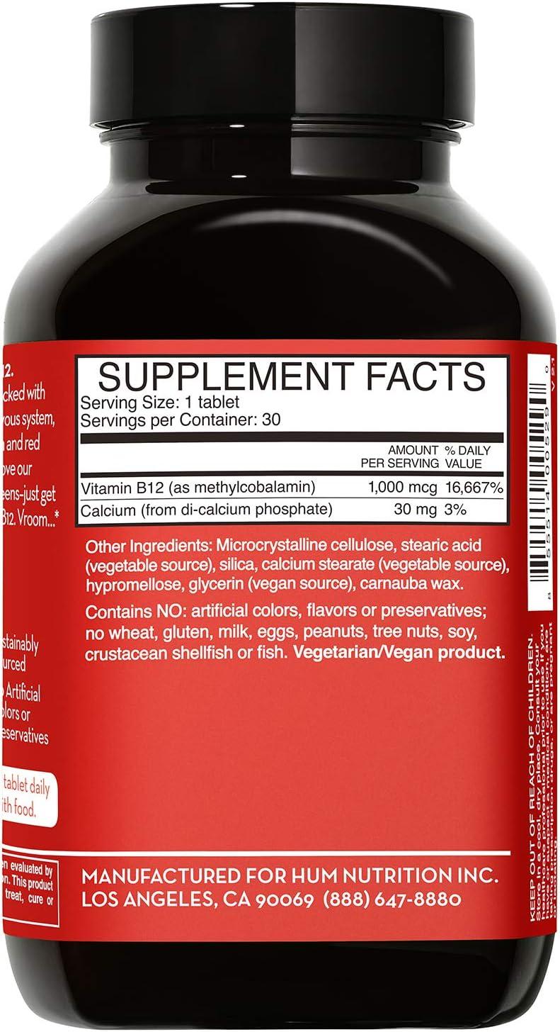 HUM B12 Turbo - Daily Energy & Calcium Support - Vitamin B Complex for ...