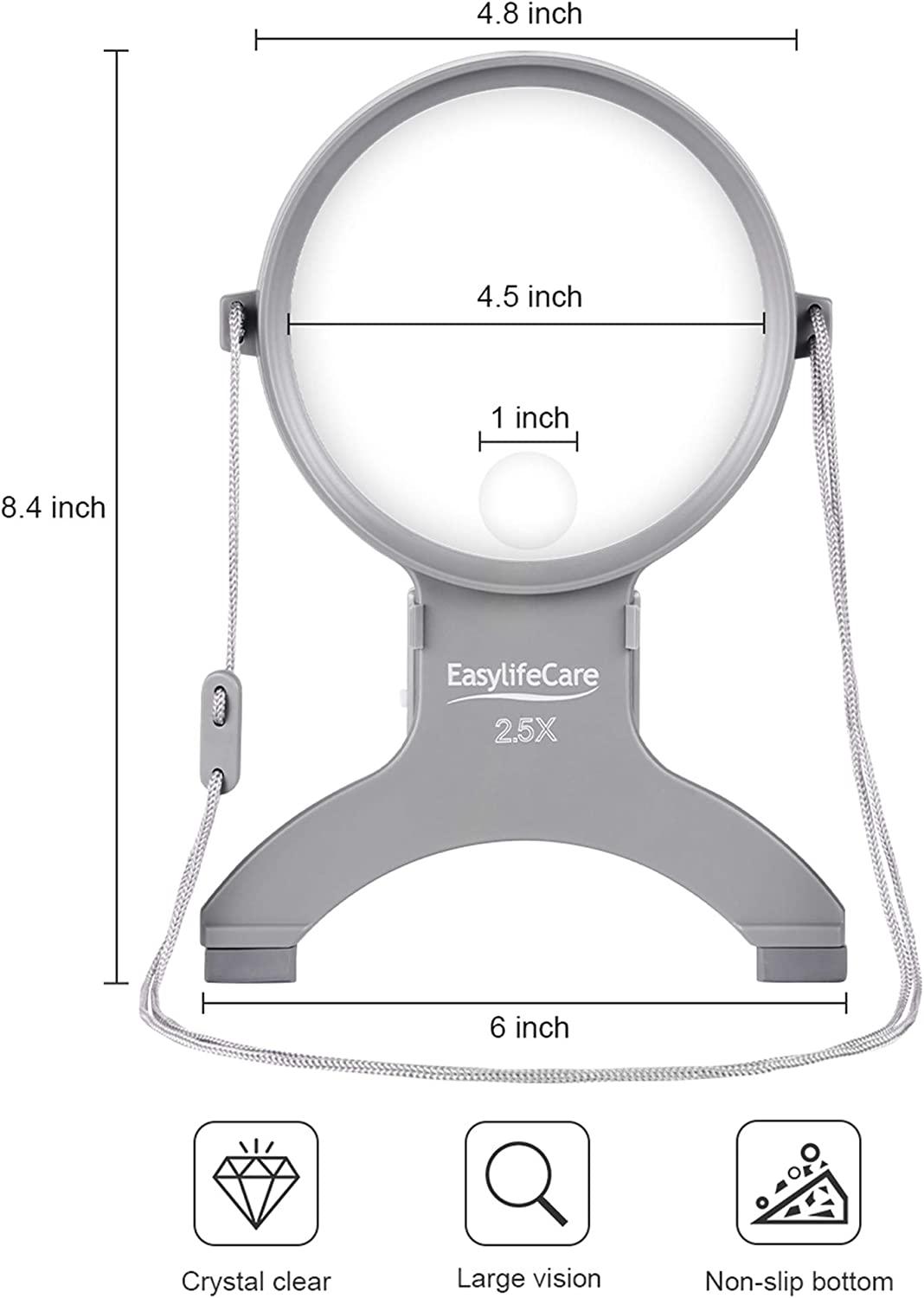 EasyLifeCare Hands Free Chest Rest LED Magnifier | Neck Wear Visual Aid ...
