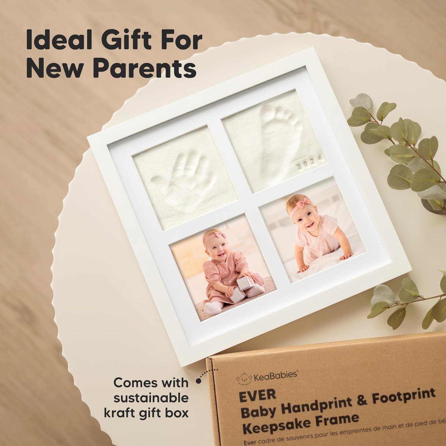 Baby Handprint & Footprint Set - Alpine White Plaster Print Frame for ...