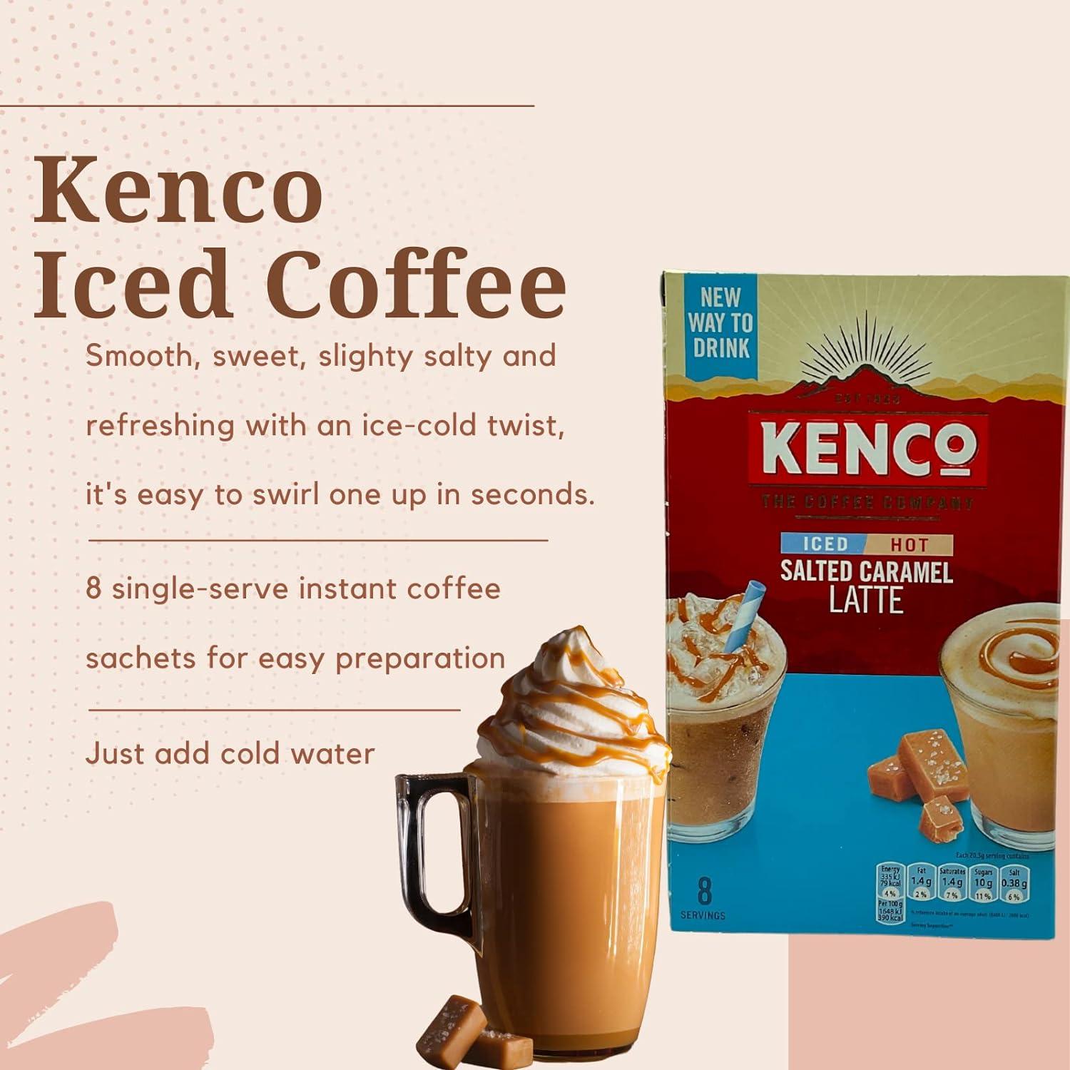 Iced Coffee Gift Set - 8x Kenco Iced Latte Sachets Coffee Topper Coffee ...