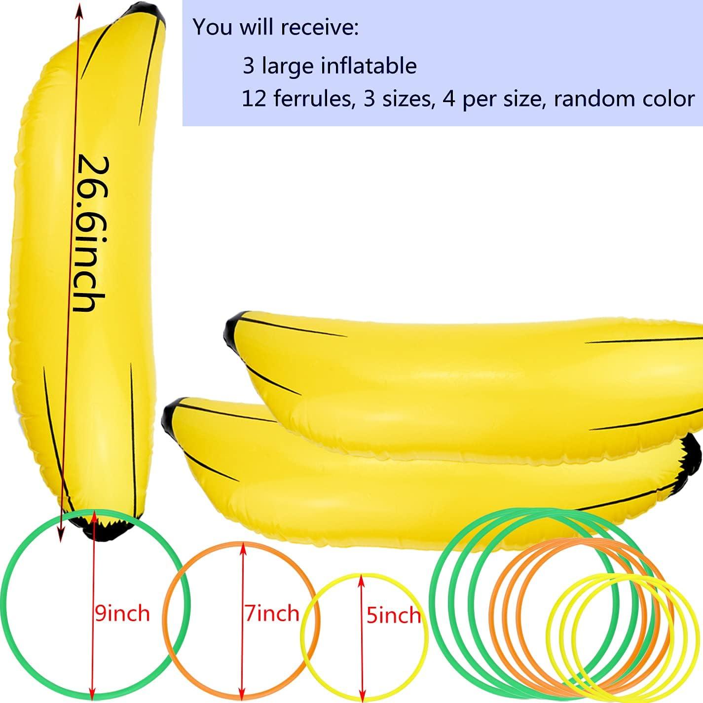 MotBach 12-Piece Banana Ring Toss Kit with 26 Inch Banana Balloons ...