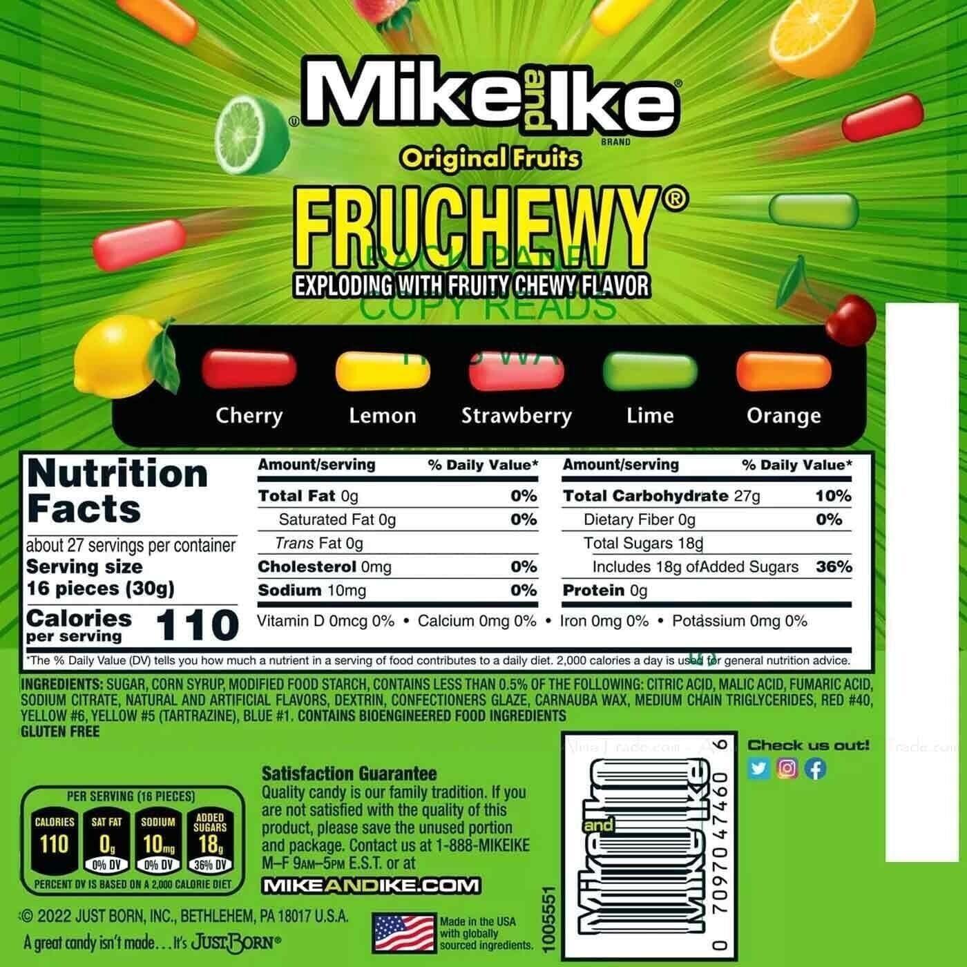 Mike & Ike Original Fruity Sweets Chewy Candy Snack Bag Mix Flavours ...