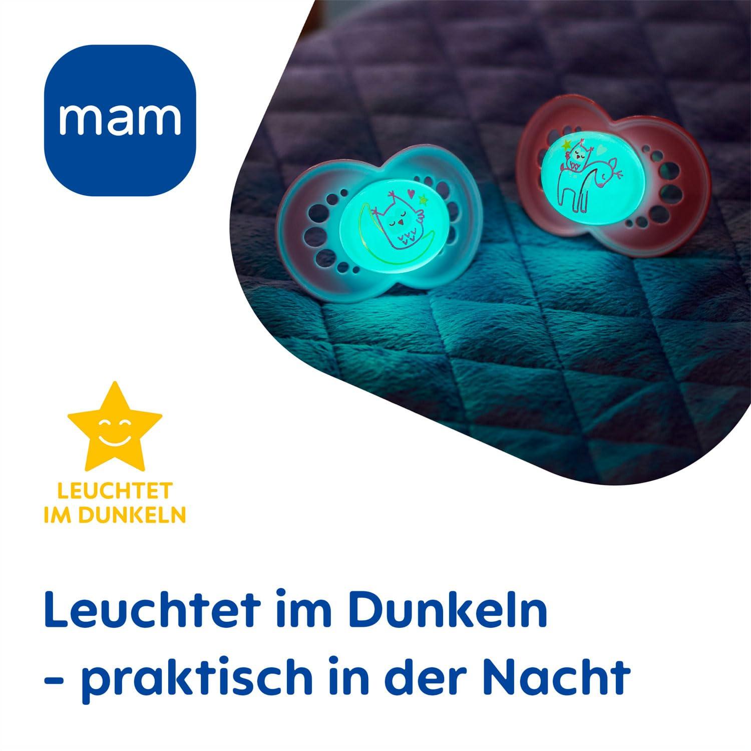 MAM Day & Night Skin Soft Silicone Pacifier Set (16+ Months) - 4 Pack ...