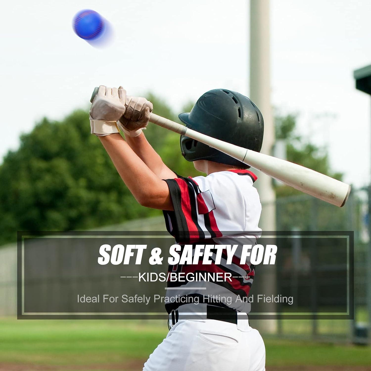 12 Pack Foam Training Baseballs for Kids & Teens - Blue, White, Yellow ...