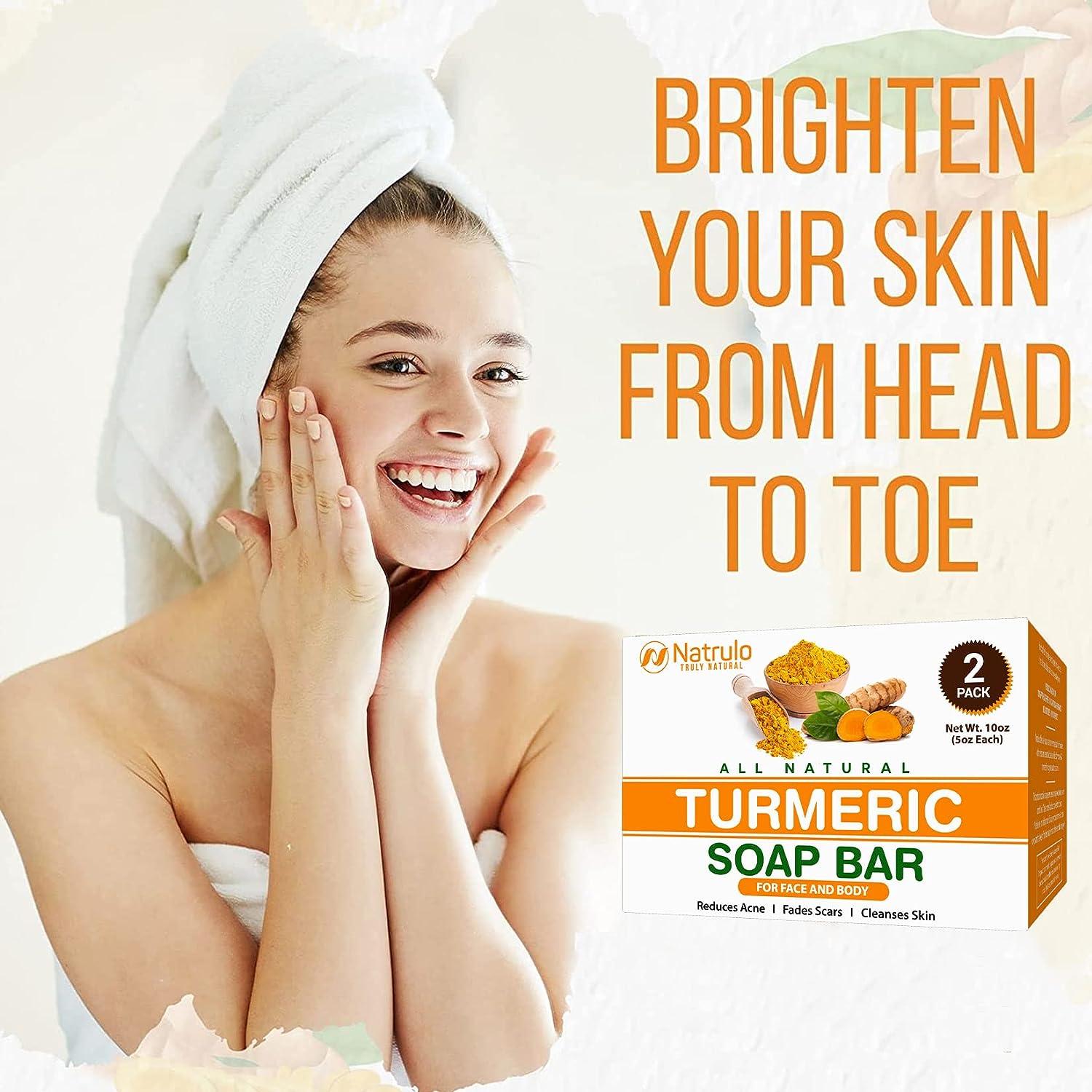Natural Turmeric Soap Bar for Face & Body - Skin Brightening, Acne ...