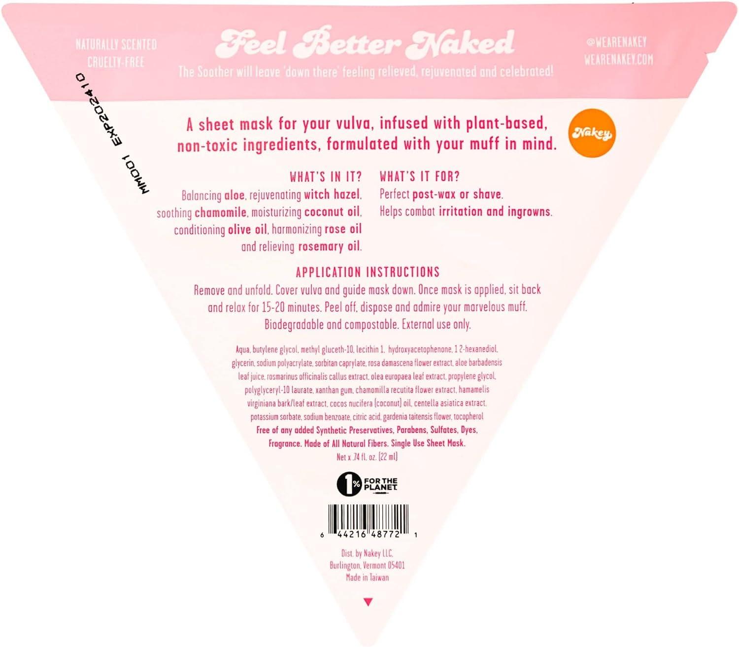 NAKEY Muff Masque - Plant-Based Vaginal Mask for Women - The Soother - Relieves Razor Burns ...