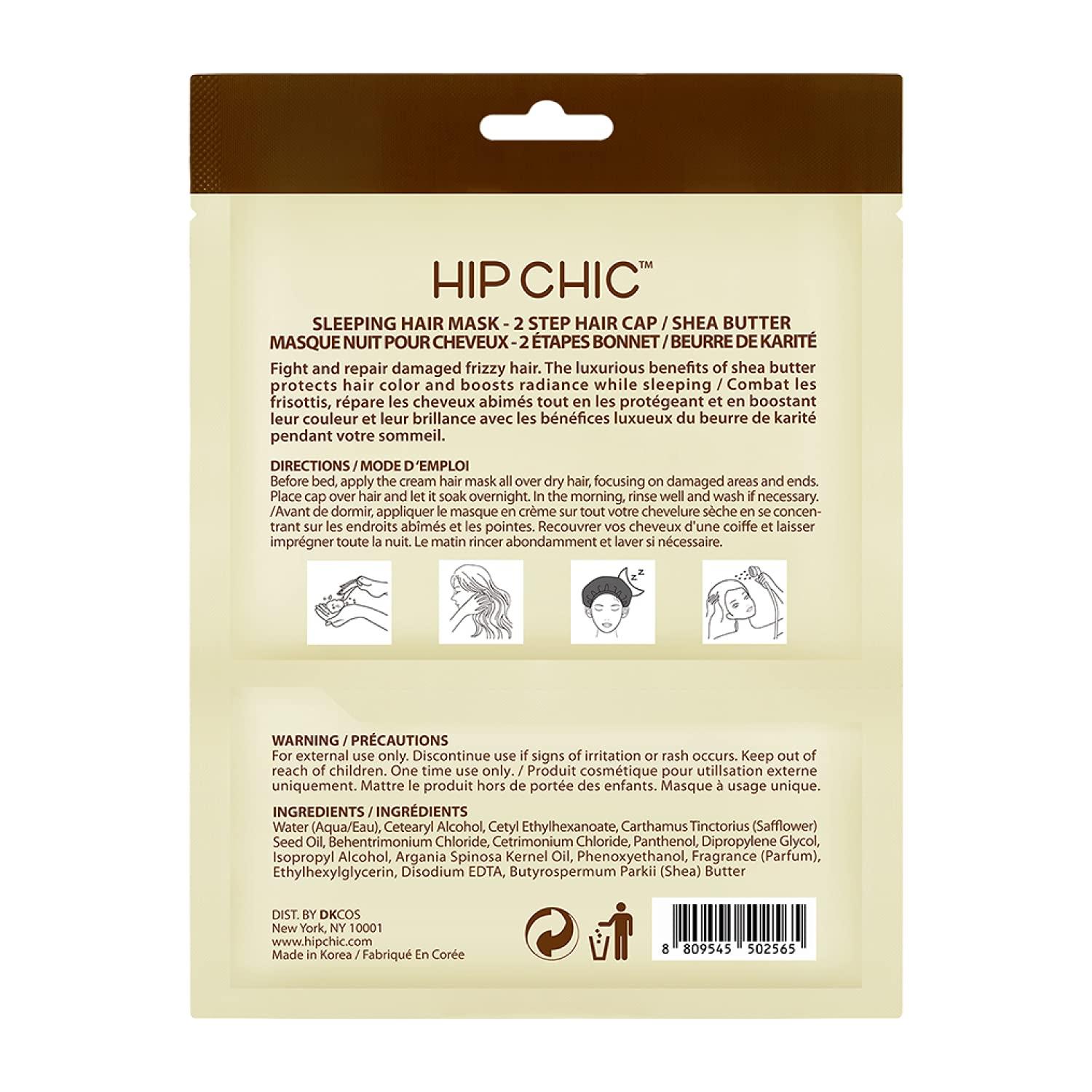 HIP CHIC Sleeping Hair Mask 2 Step Hair Cap with Shea Butter - 1 Count ...