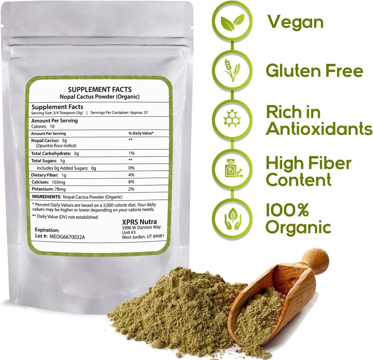 XPRS Nutra Organic Nopal Cactus Powder - Prickly Pear Supplement from ...