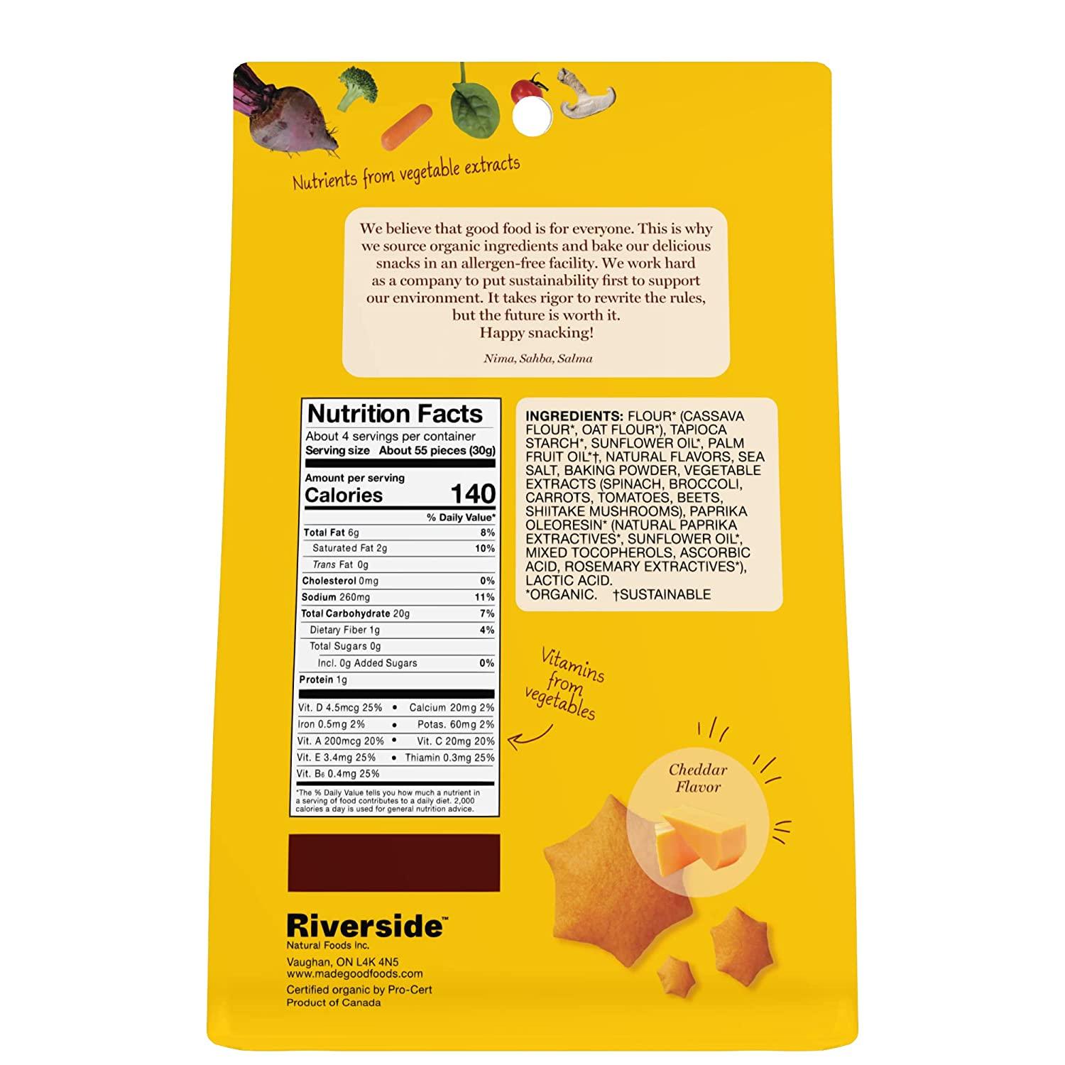 Made Good Cheddar Star Puffed Crackers | Gluten Free & USDA Organic | 6 ...