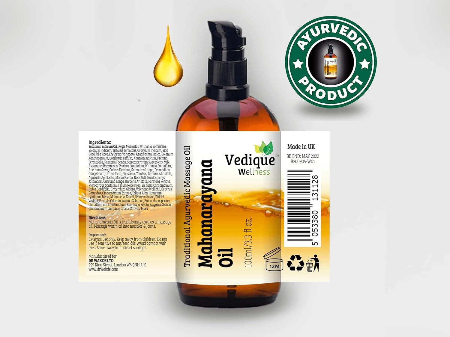Mahanarayana Oil - 500ml & 100ml | Classic Ayurvedic Massage Oil | Over ...