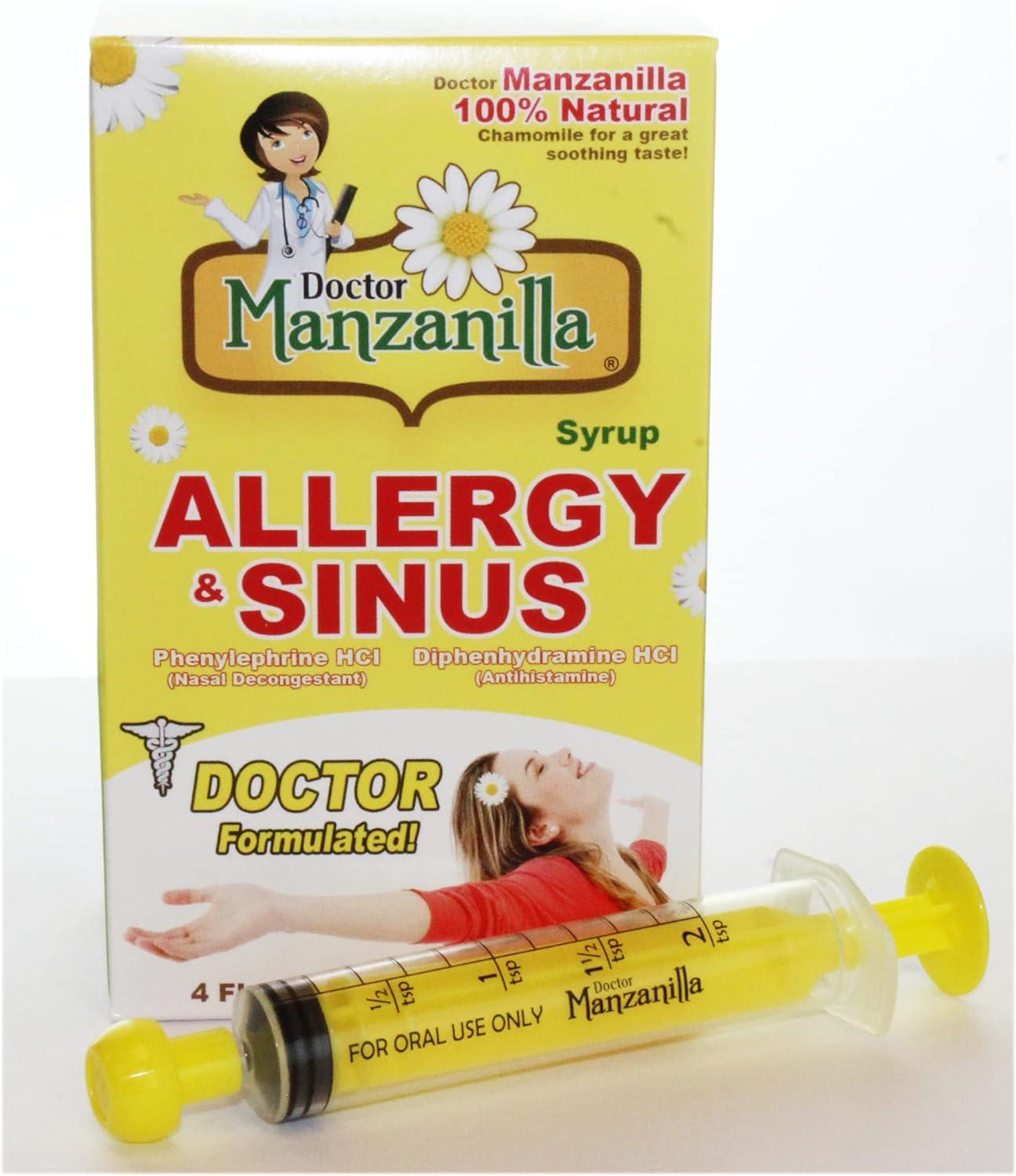 Doctor Manzanilla Allergy & Sinus Relief Syrup - Natural Relief for ...
