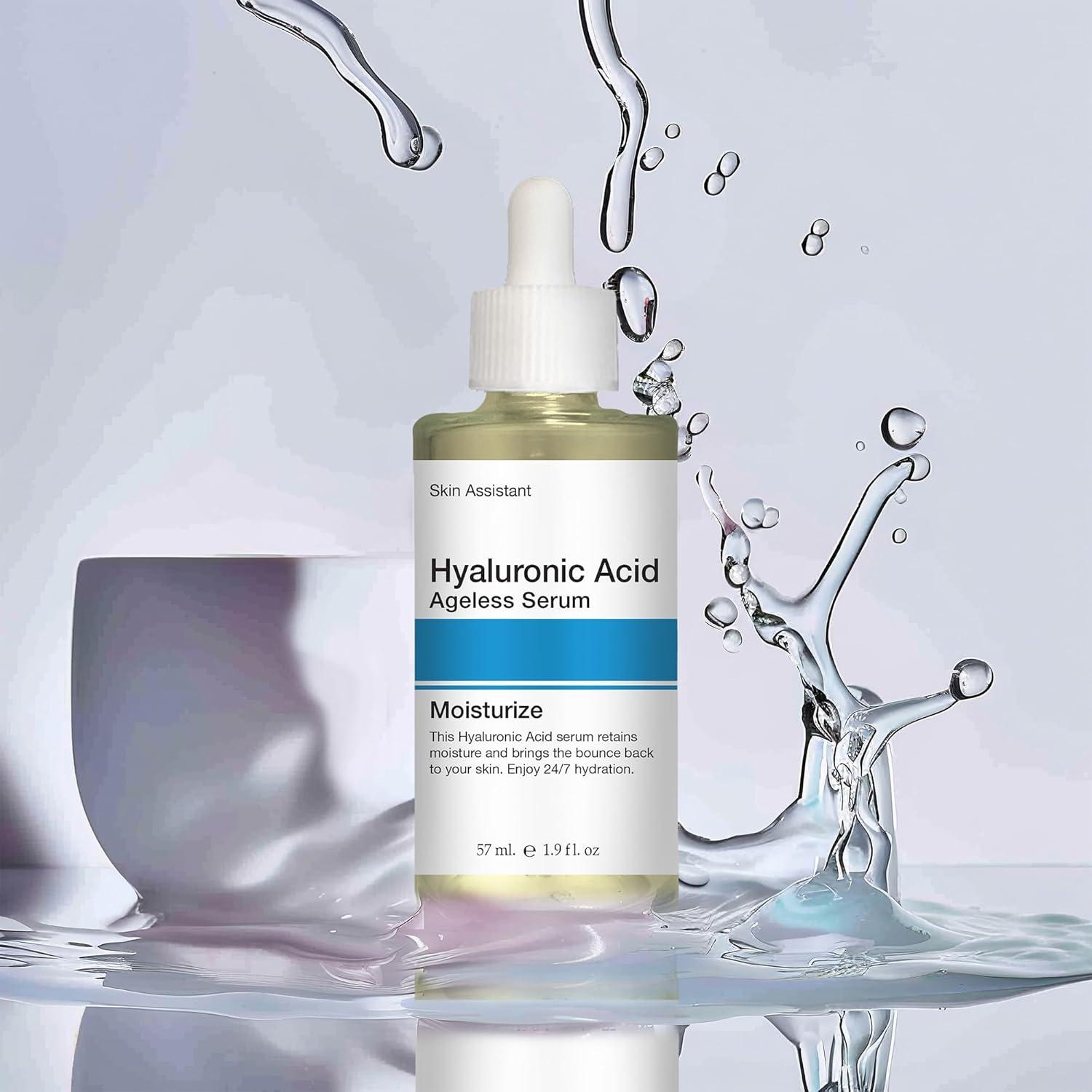 Skin Assistant Hyaluronic Acid and Vitamin C Ageless Serums 2 fl. oz each Moisturize and Glow ...