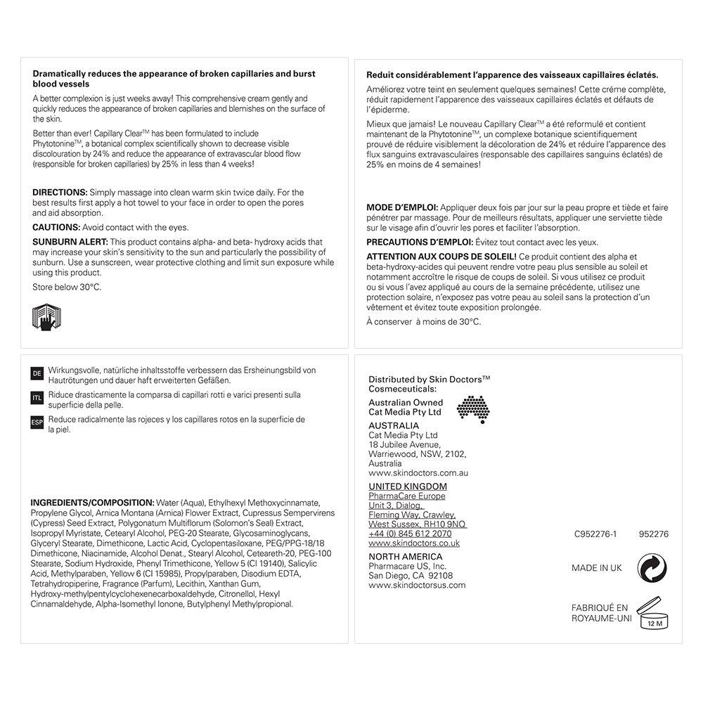 Skin Doctors Capillary Clear Formula | 1.7 fl oz (50ml) | Reduce Broken ...