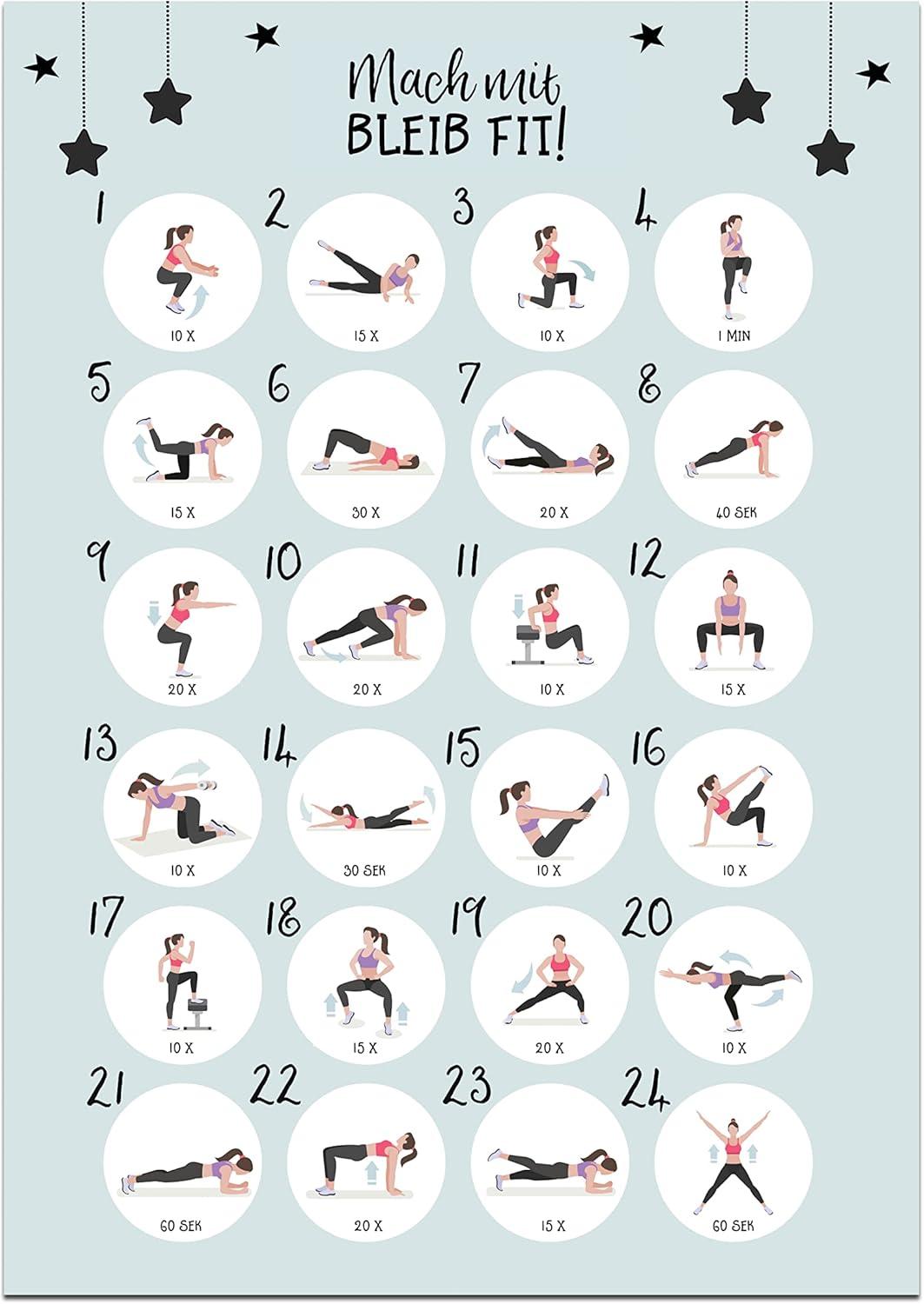 Nastami Fitness Advent Calendar A3 - International Shipping | Unique ...