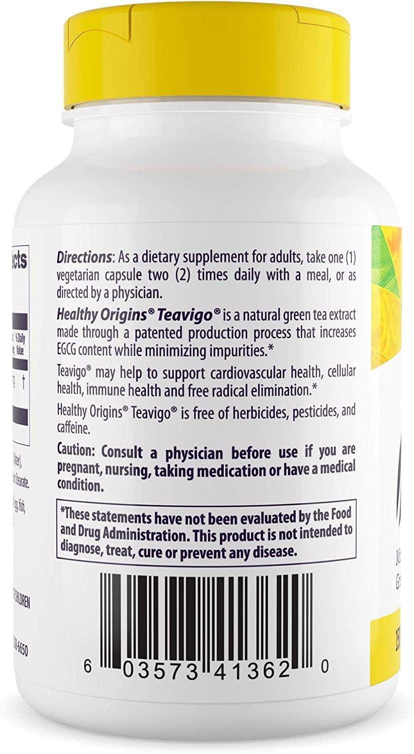 Healthy Origins Teavigo Green Tea 150mg (94% EGCG) - 60 Veggie Caps ...